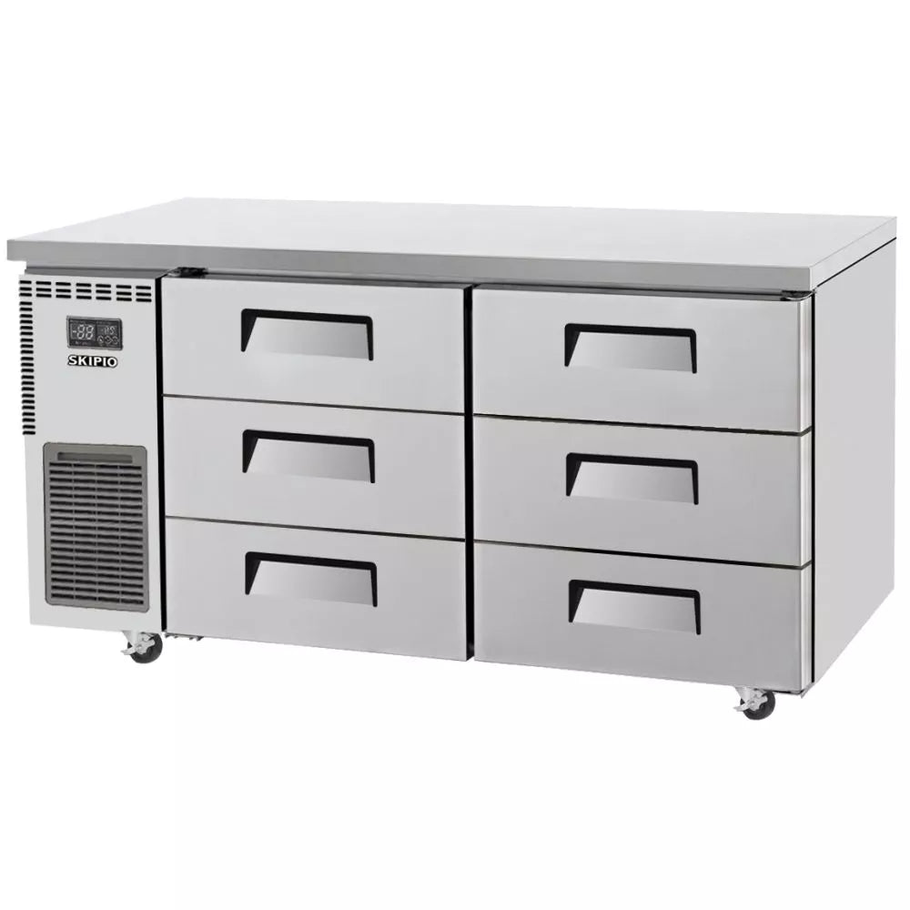 Skipio SUR15-3D-6 Underbench 6 Drawer Fridge 395L